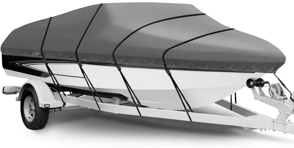 17-19Ft Heavy Duty Boat Cover 210D Oxford Waterproof Trailerable Marine ...