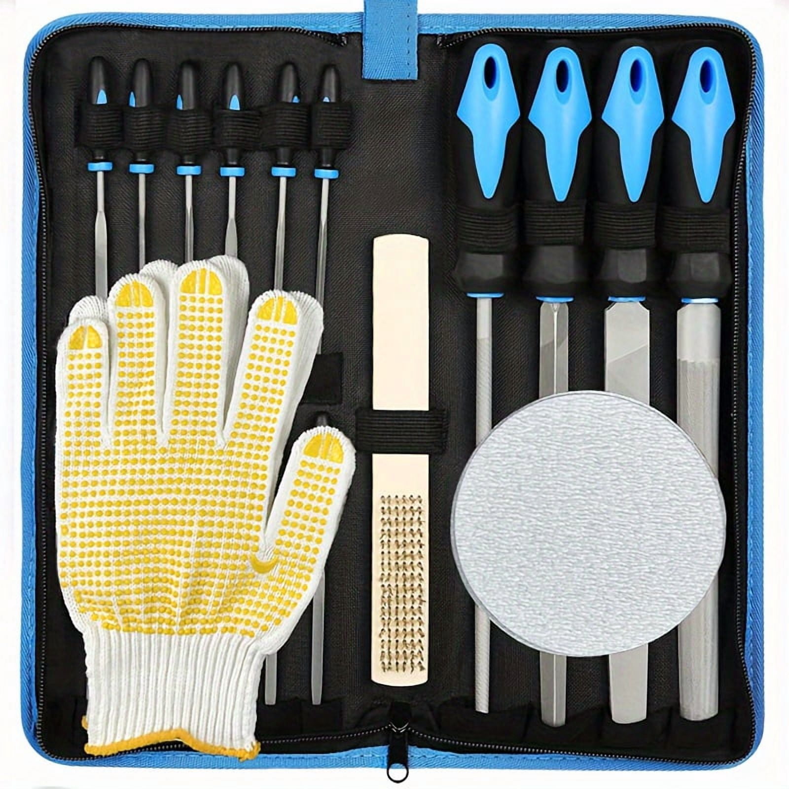 17/19Pcs Hand File Set, Large Files & Needle Files with Cleaning Brush ...