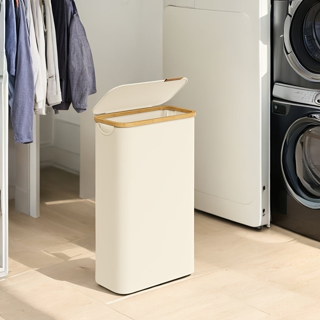 17.2 Gallons (65L) Slim Laundry Clothes Hamper Storage with Lid, Space ...