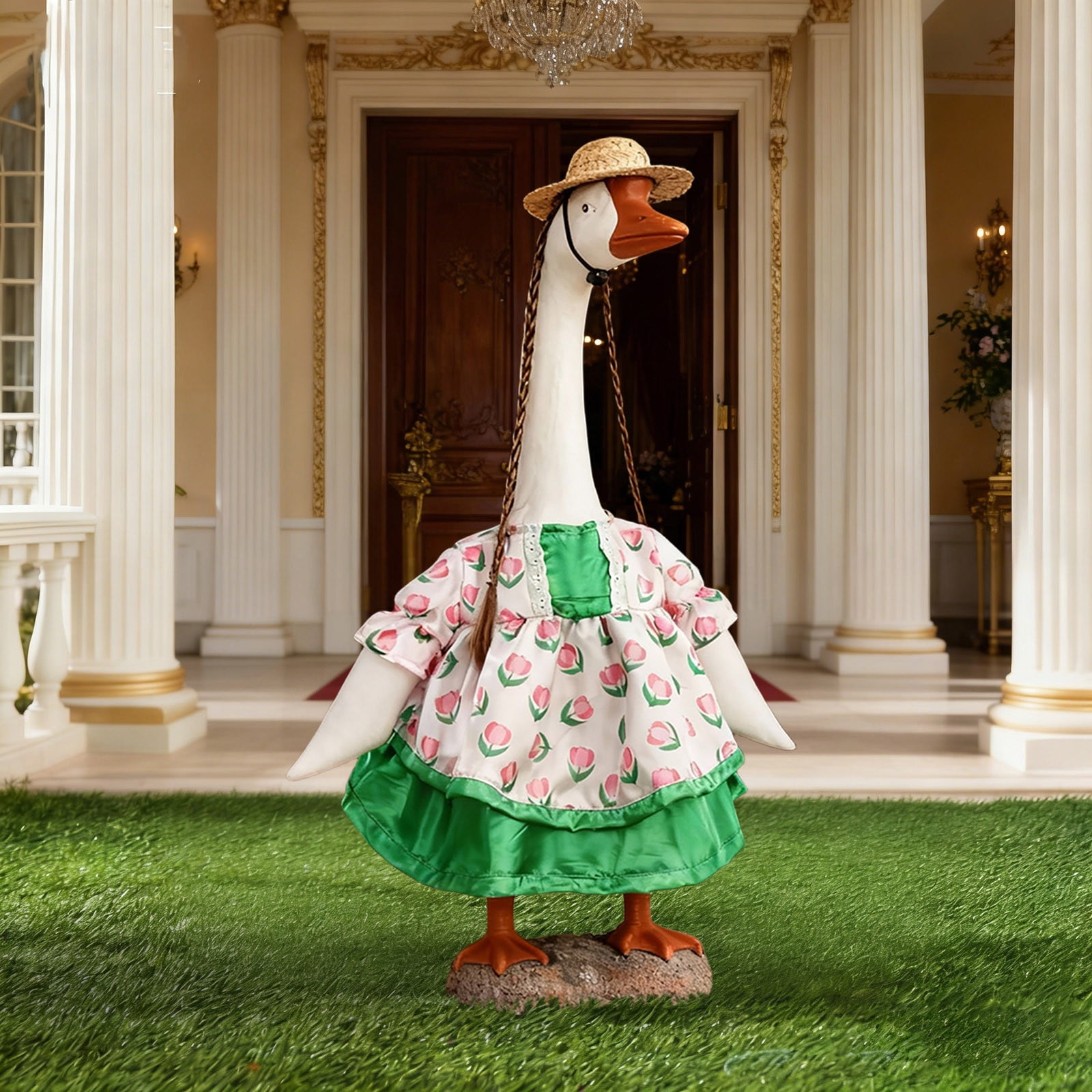 17"/23"Porch Goose Outfit, Retro Style Goose Costume, Vintage Flower ...