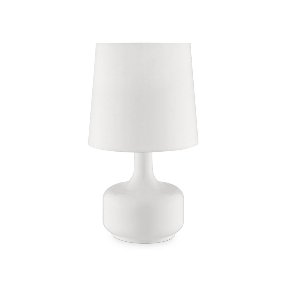 17.25" CHERU POWDER WHITE MID-CENTURY MODERN TOUCH ON METAL TABLE LAMP ...