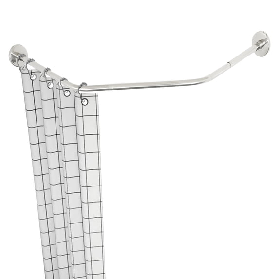 17-29 Inch Adjustable Corner Shower Curtain Rod, 304 Stainless Steel ...
