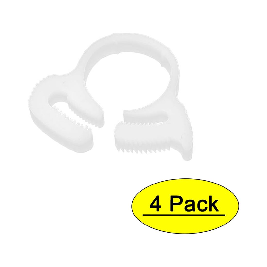 17.2mm-19.2mm Double Gripping Plastic Hose Clamps Clips Fasteners White ...