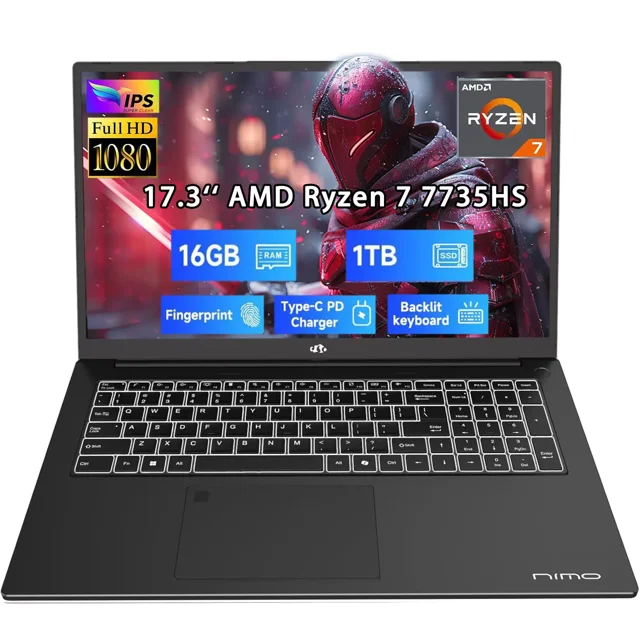 17.3" Business-Laptop, AMD Ryzen 7 7735HS (8C/16T), 16GB RAM 1TB NVMe ...