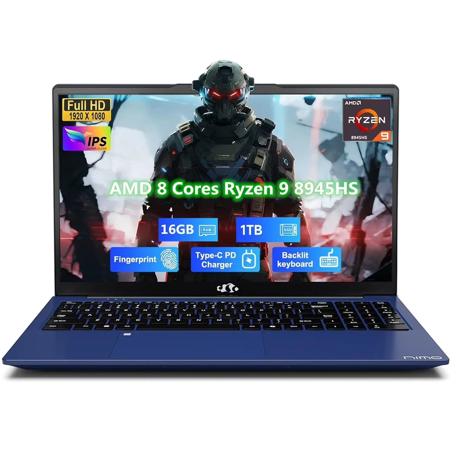 17.3" FHD Gaming Laptop, AMD Ryzen 9 8945HS 8 Cores (Beat i9-13900H, Up ...