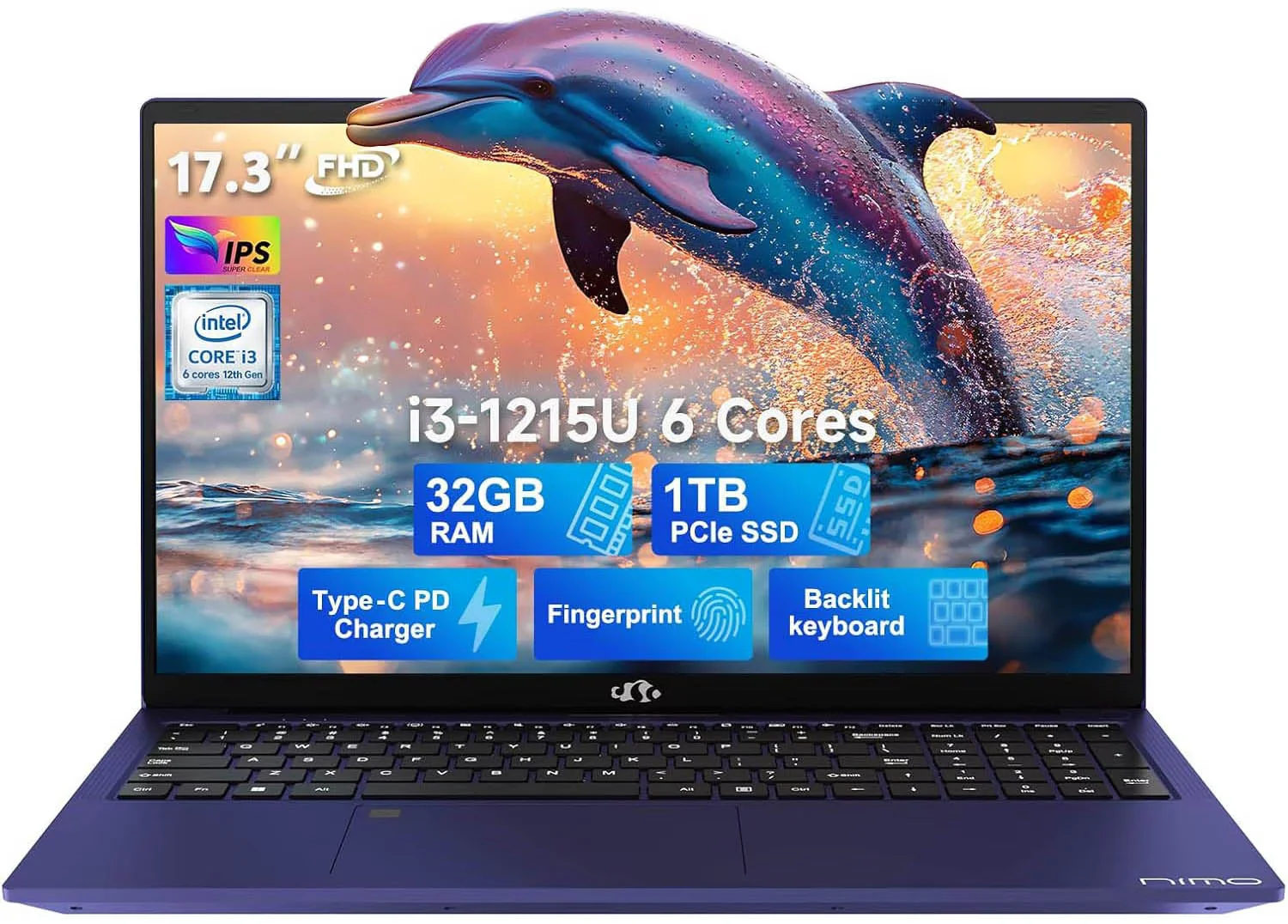 17.3" FHD High-performance laptop, Windows 11, Conference camera, Type ...