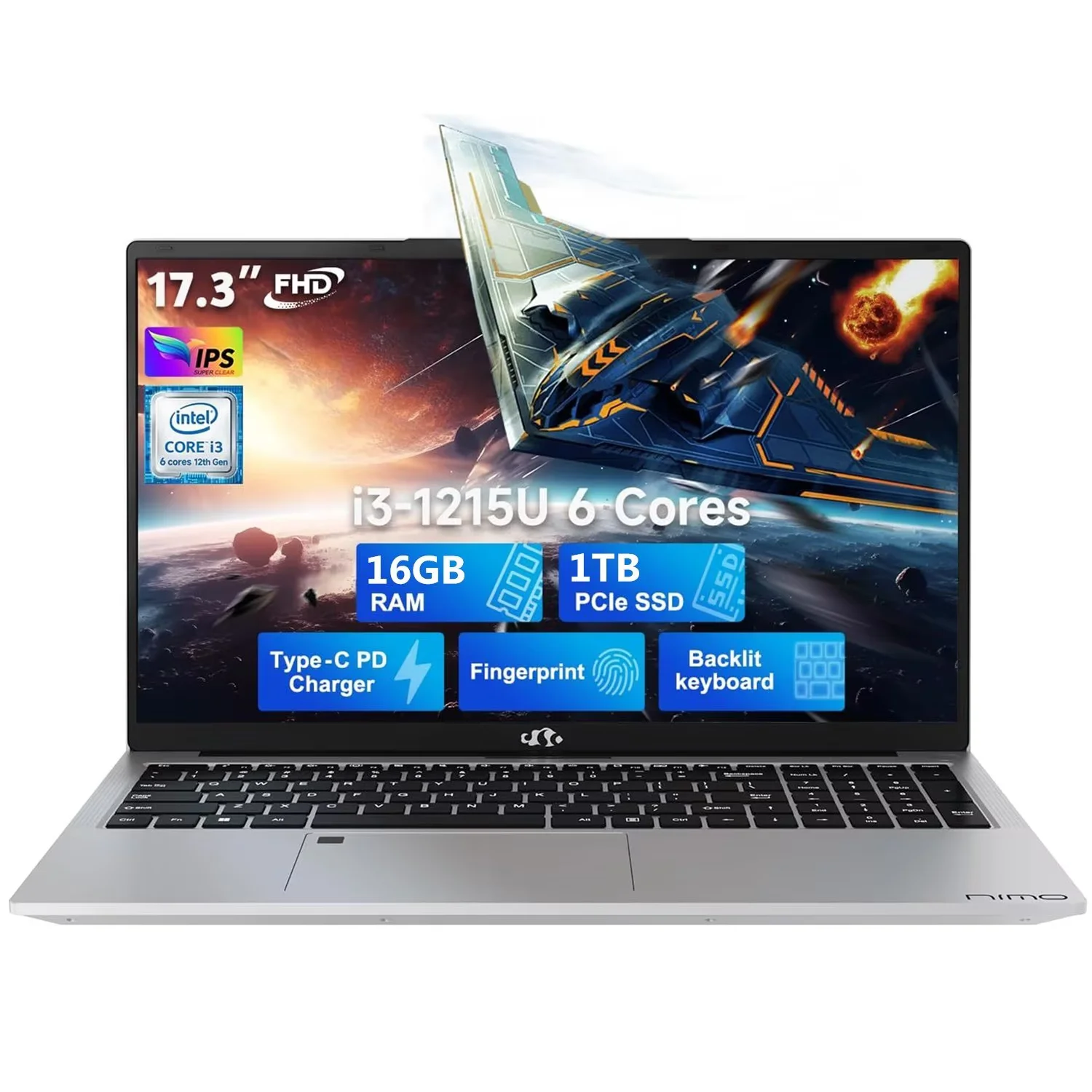 17.3" FHD IPS Business Laptop 16GB RAM 1TB SSD 12th Gen Intel Core i3 ...