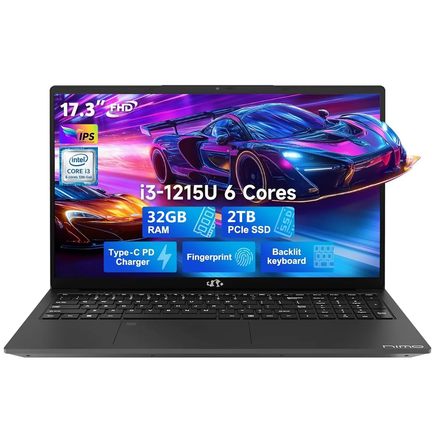 17.3" FHD IPS Business Laptop, 32GB RAM 2TB SSD, 12th Gen Intel Core i3 ...