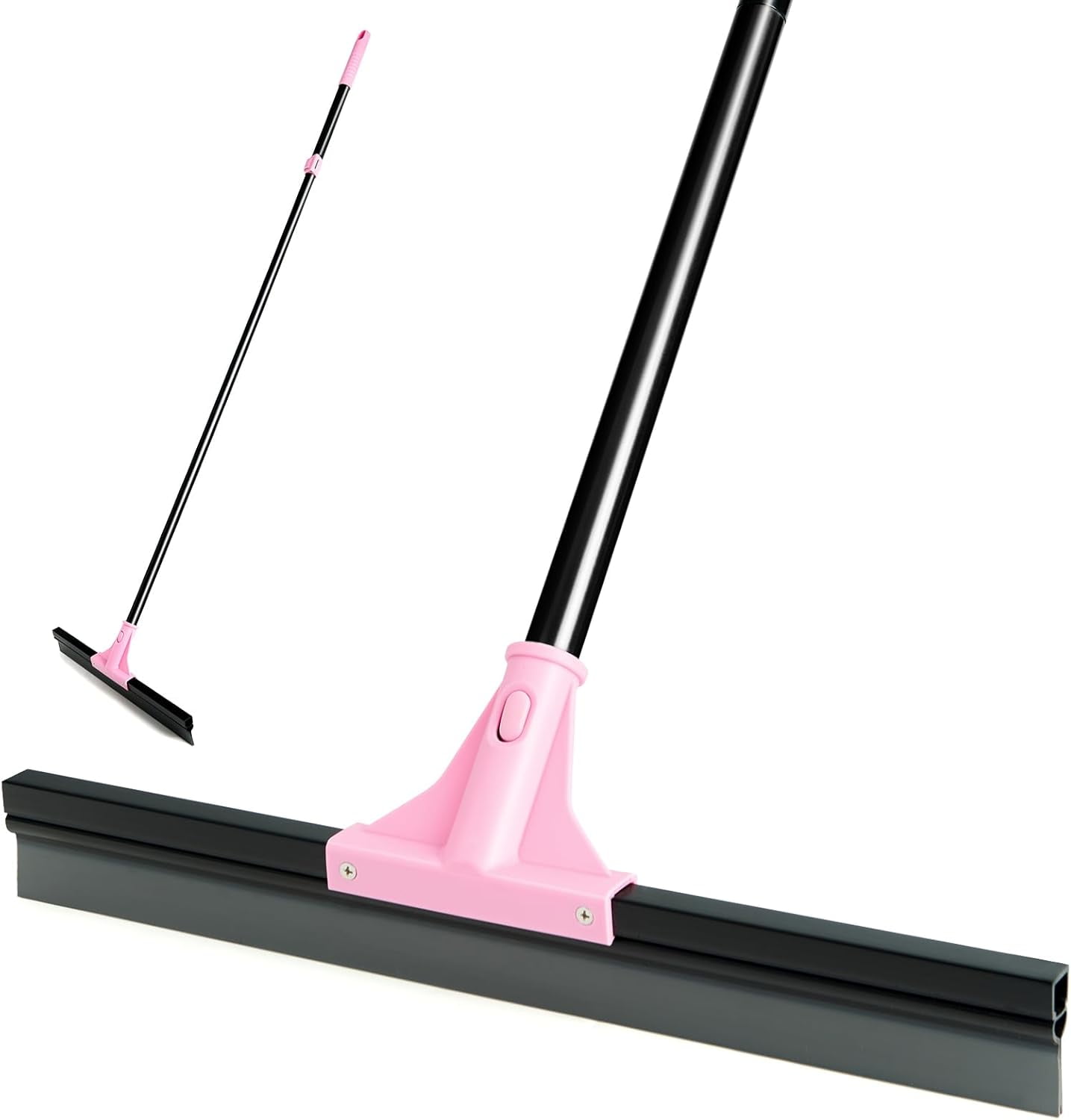 17.3'' Floor Squeegee Shower Broom, Heavy Duty Rubber Scraper with ...