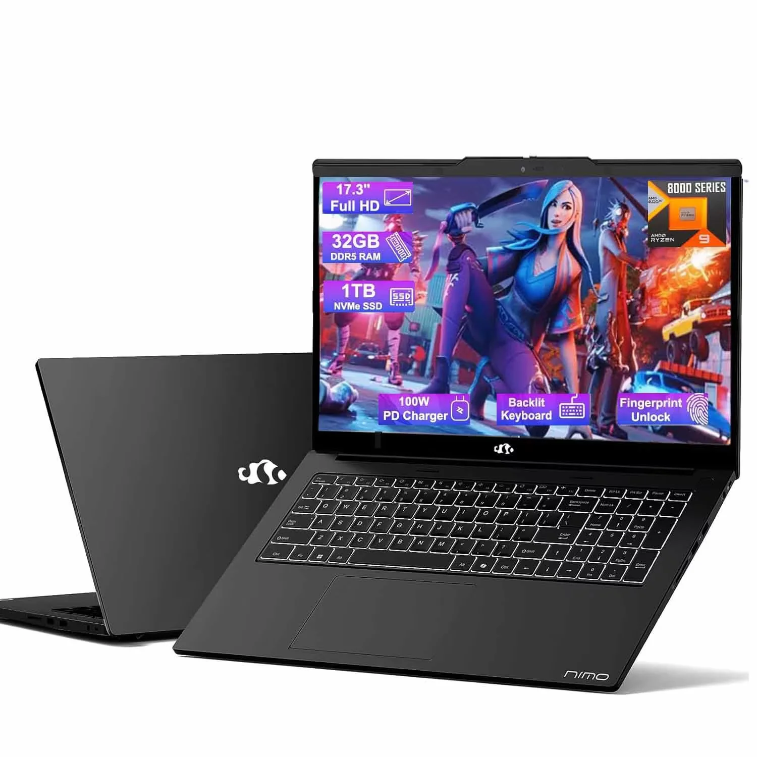 17.3 Gaming-Laptop Ryzen 9 8945HS (>i9-13900H) 32GB RAM 1TB SSD, Radeon ...