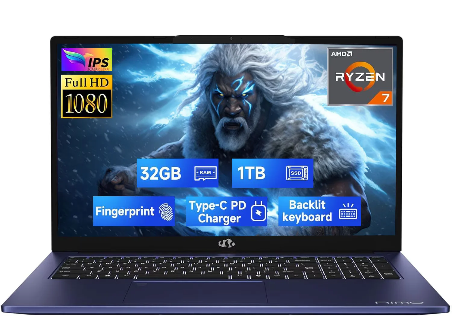 17.3" IPS FHD-Gaming-Laptop, 8 Cores AMD Ryzen 7 6800H 32GB DDR5 RAM ...