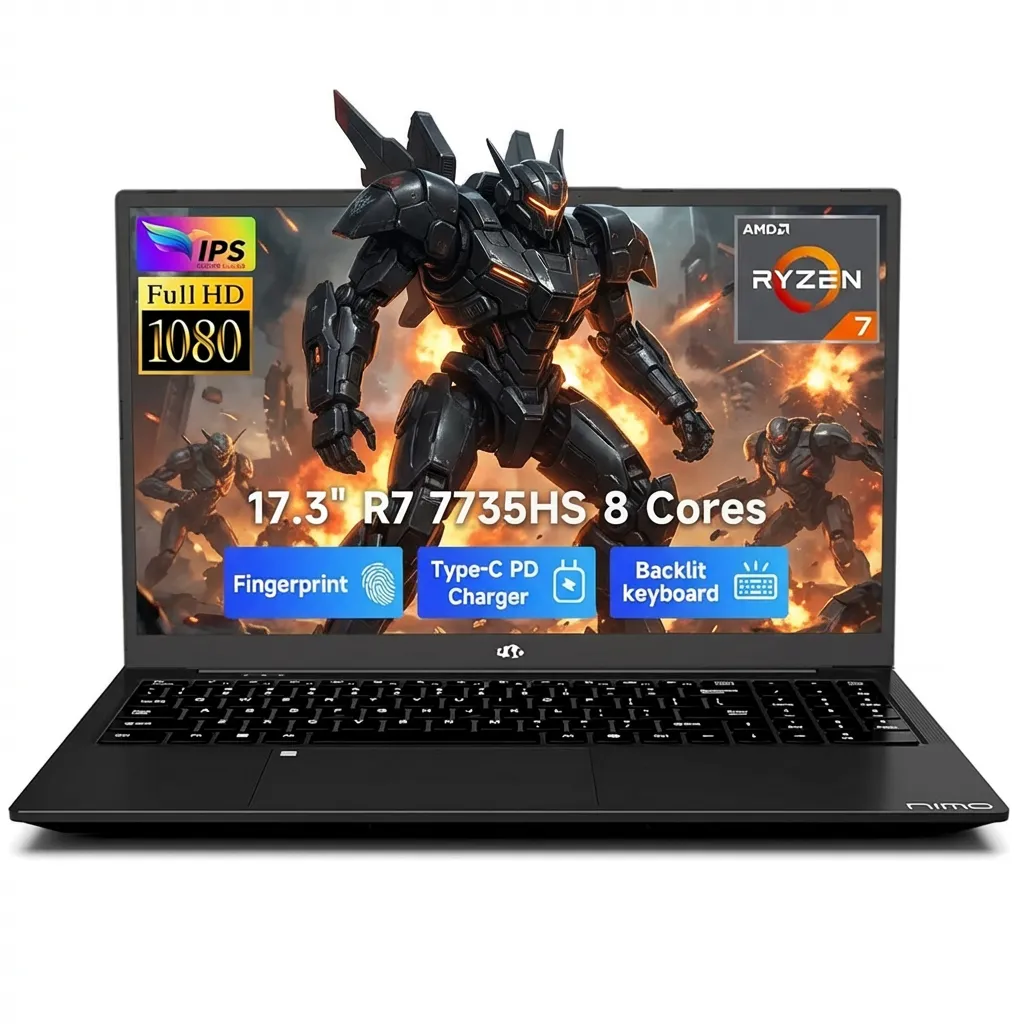 17.3" IPS FHD Gaming Laptop AMD Ryzen 7 7735HS 16GB DDR5 RAM 256GB SSD ...