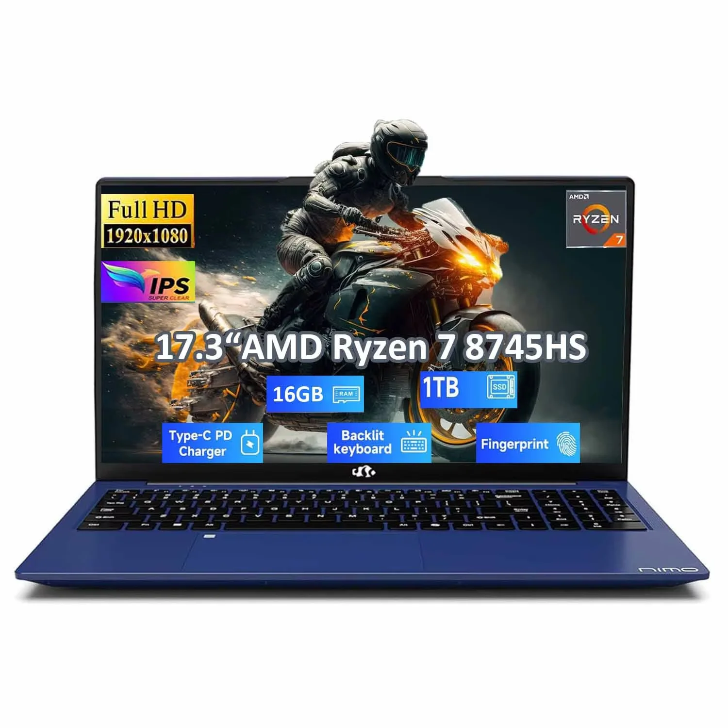 17.3" IPS FHD Gaming Laptop AMD Ryzen 7 8745HS 16GB DDR5 RAM 1TB SSD ...