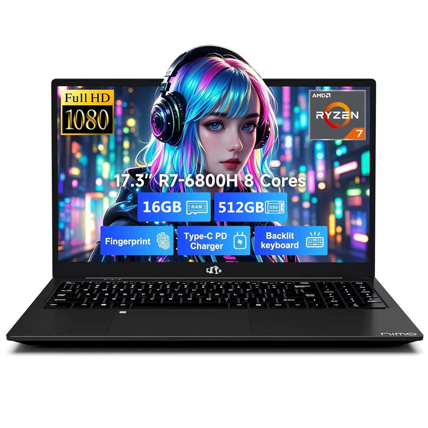 17.3" IPS FHD Gaming Laptop, Business Laptops, 8 Cores AMD Ryzen 7 ...