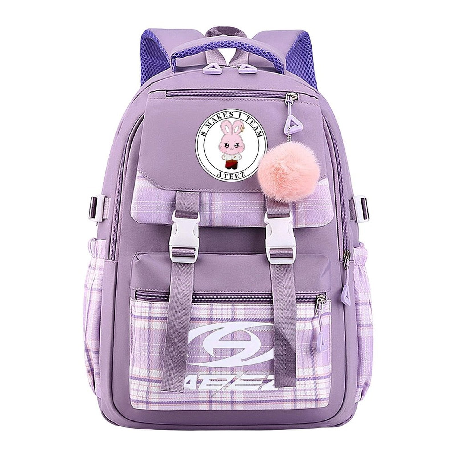 17.3 Inch Ateez Backpack Kpop Merch Ateez Plaid Schoolbag Casual Travel ...