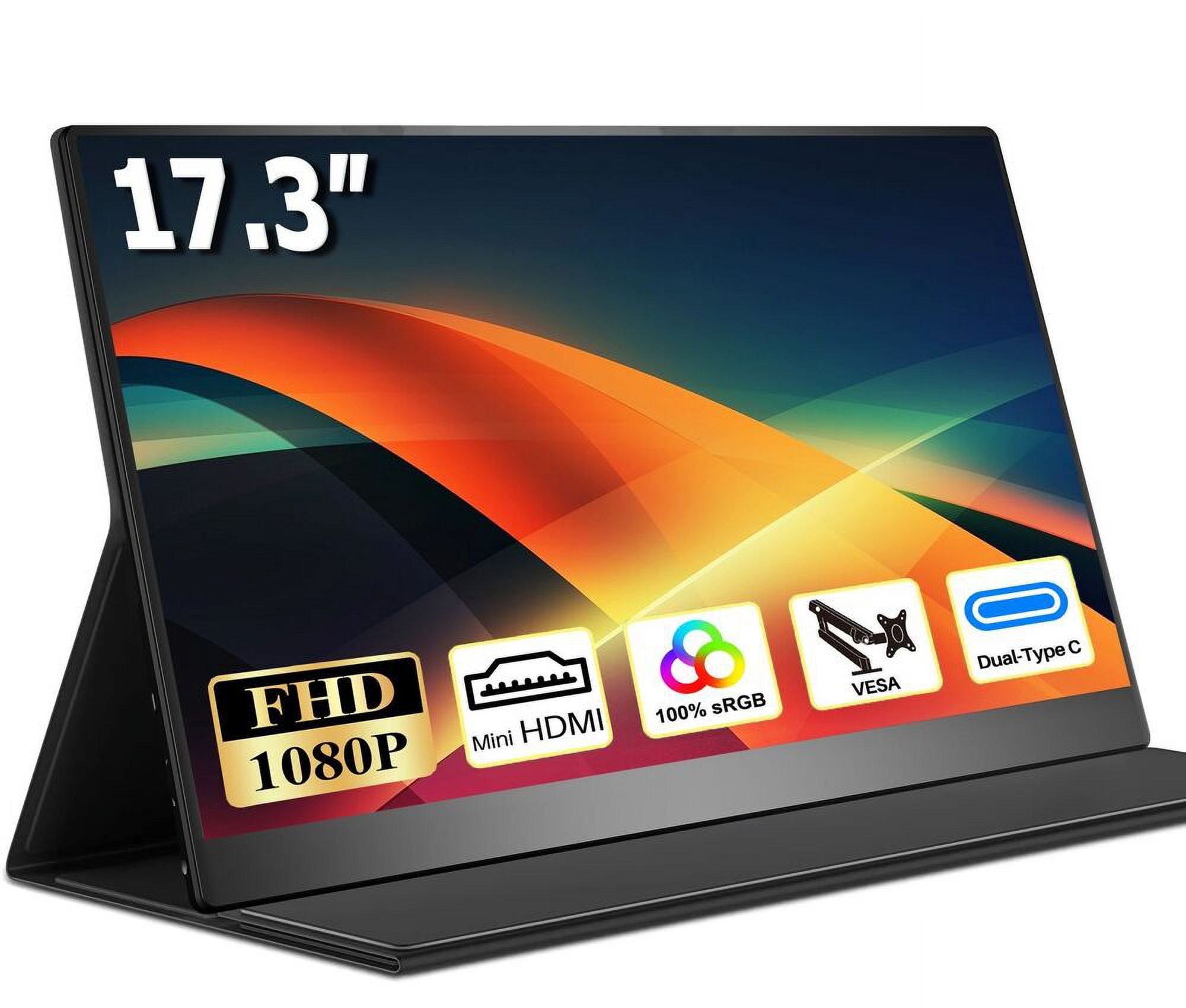 17.3" Type C Screen Portable Monitor 1920x1080 USB C Gaming Monitor ...