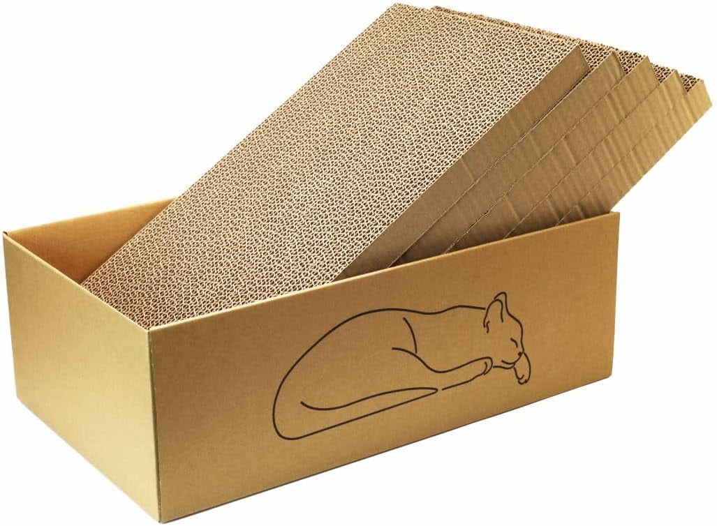 17.3 inch Extra Large Cat Scratcher pad ，5 Pack in 1 Cardboard Box for ...