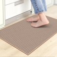 17.3"x28" Brown Washable Kitchen Runner Rug, Non-Slip Absorbent Floor ...