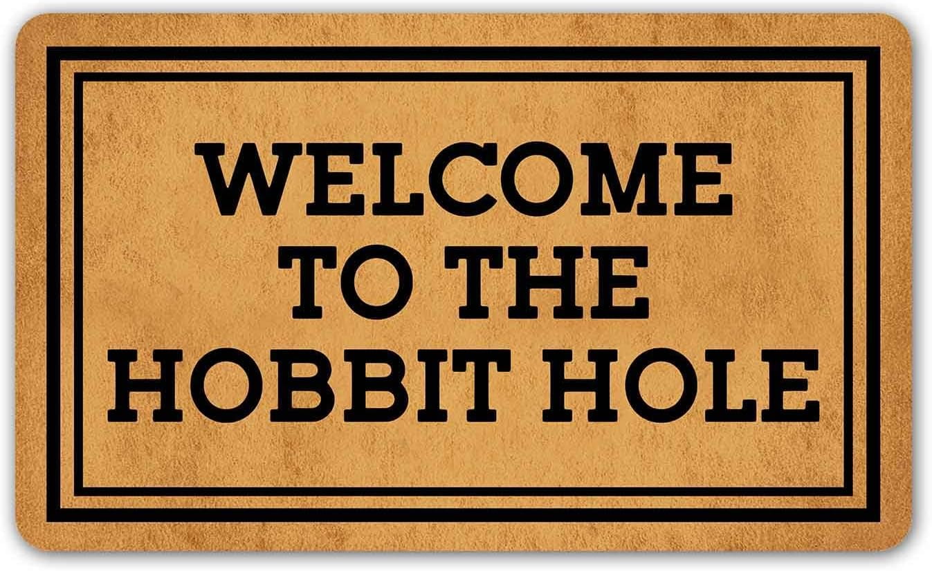 17*30inches Indoor Entray Front Porch Welcome Mat with Rubber Back Welcome To The Hobbit Hole ...