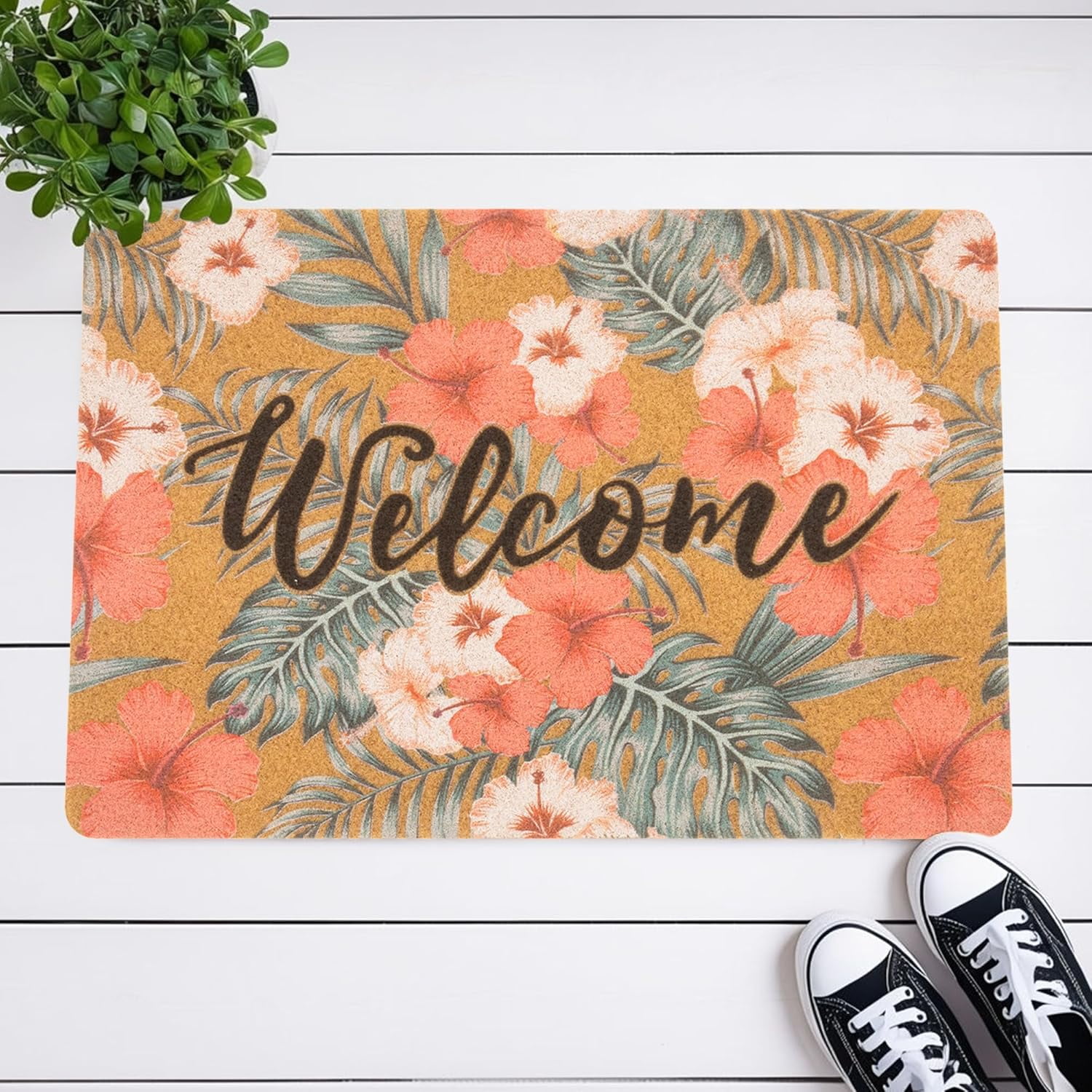 17*30inches UTOWO Welcome-Doormat Spring-Floral Front-Door-Mat ...