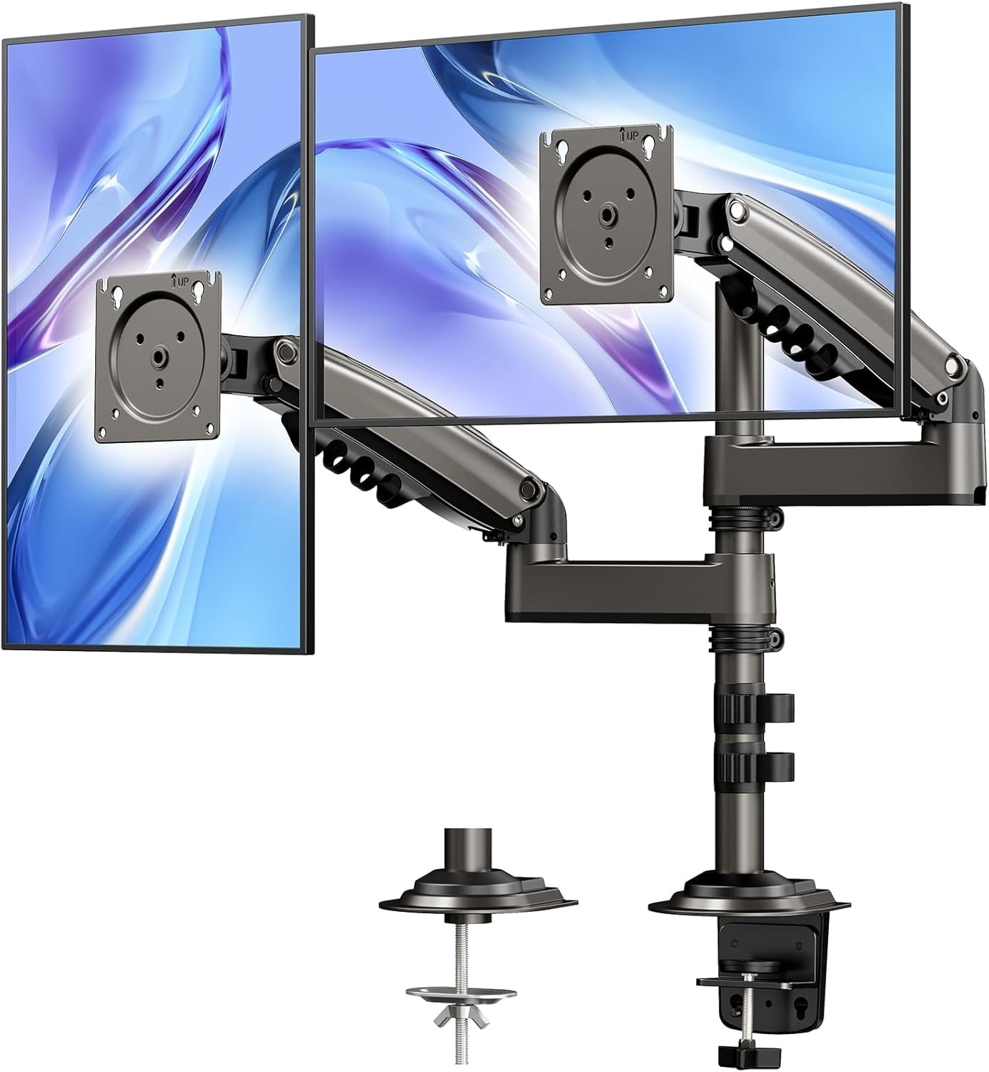 17-32 Inch Dual Monitor Stand, Vertical Dual Monitor Mount, Monitor ...