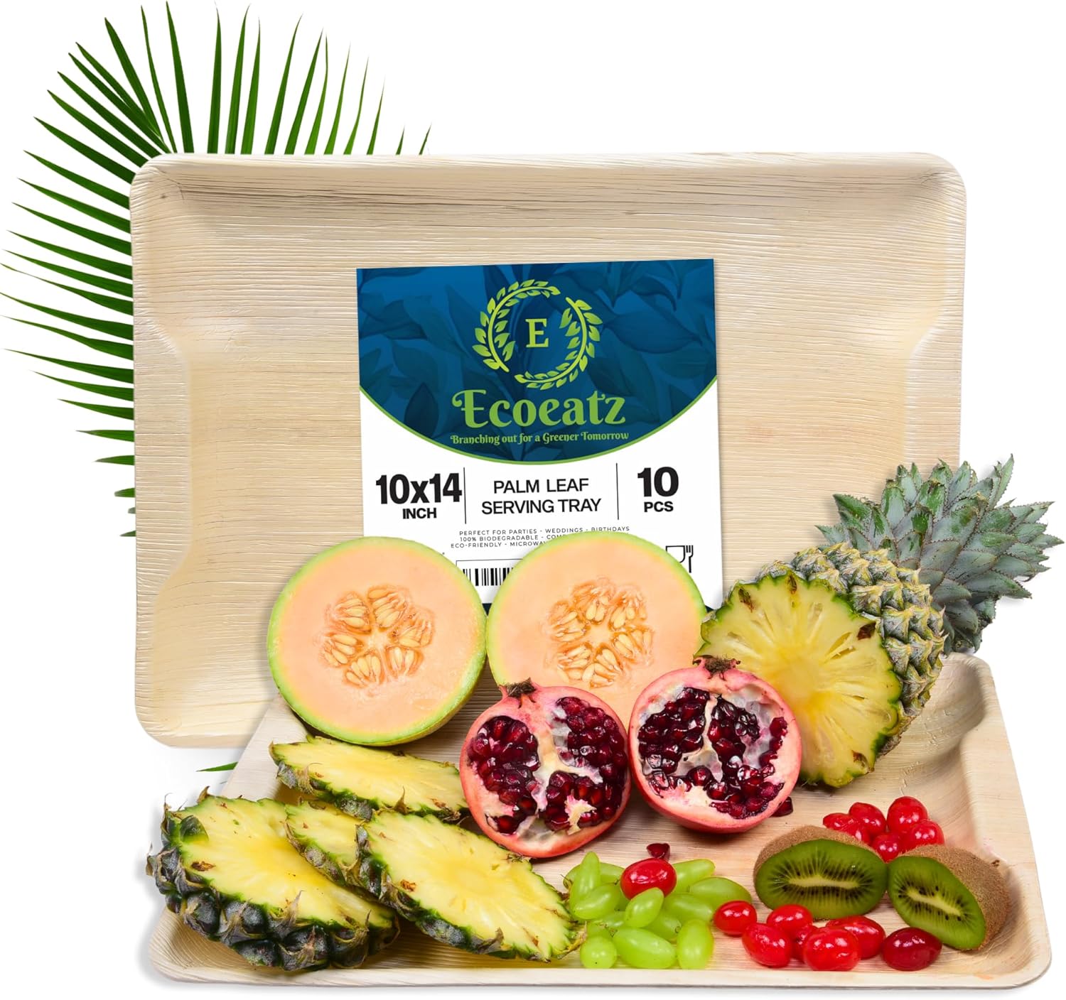 17" x 12" Oval Bamboo Serving Platters – 10 Pack Compostable ...