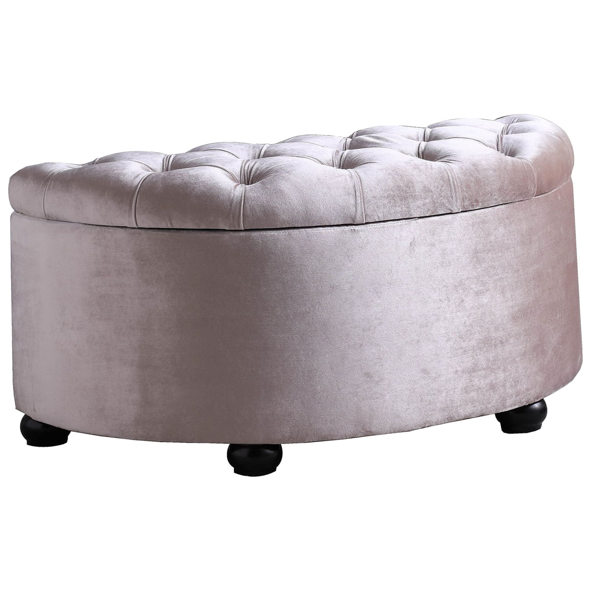 Ore International 36 in. Gilda Tufted Half Moon Storage Bench - Walmart.com