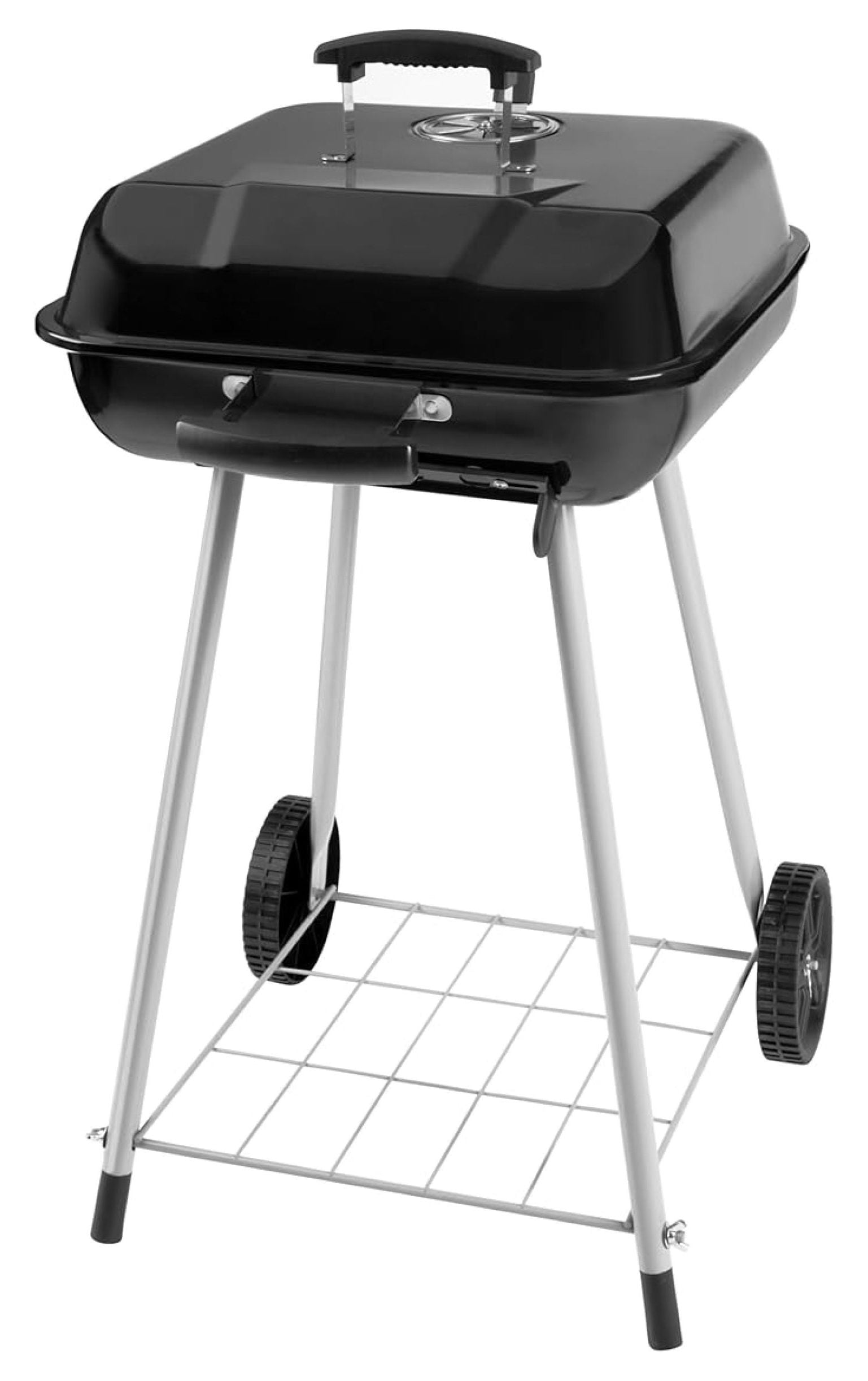 17.5 Inch Charcoal BBQ Grill with Wheels, Durable Outdoor Barbecue ...