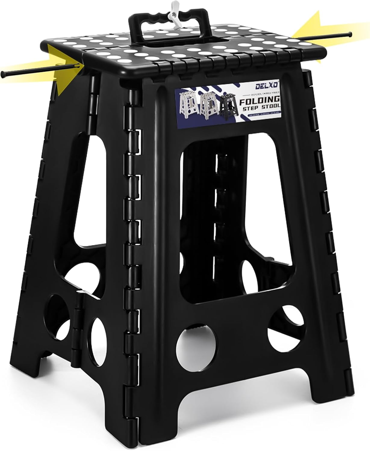 17.5 Inch Folding Step Stool,Foldable Stool for Adults with Safety Lock ...