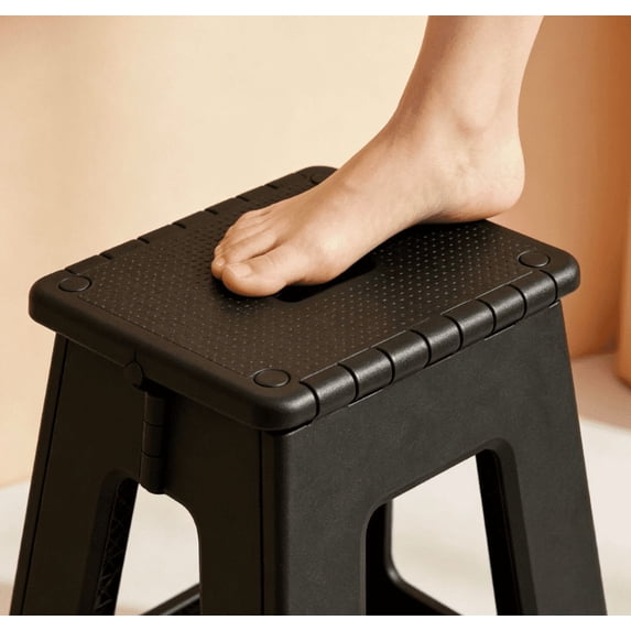 17.5 Inch Folding Step Stool, Portable ABS Plastic Foldable Stool, Anti ...