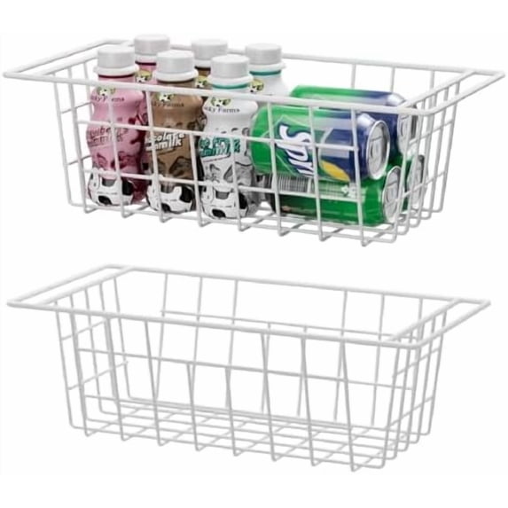 17.5'' Large Storage Baskets Chest Freezer Organizer, Sturdy Metal Wire ...
