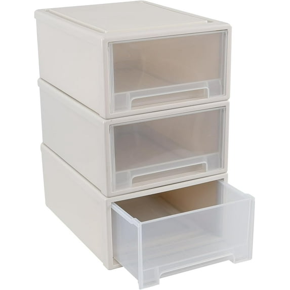 17.5 Quart Plastic Stacking Storage Drawer, Large Stackable Drawer Unit ...
