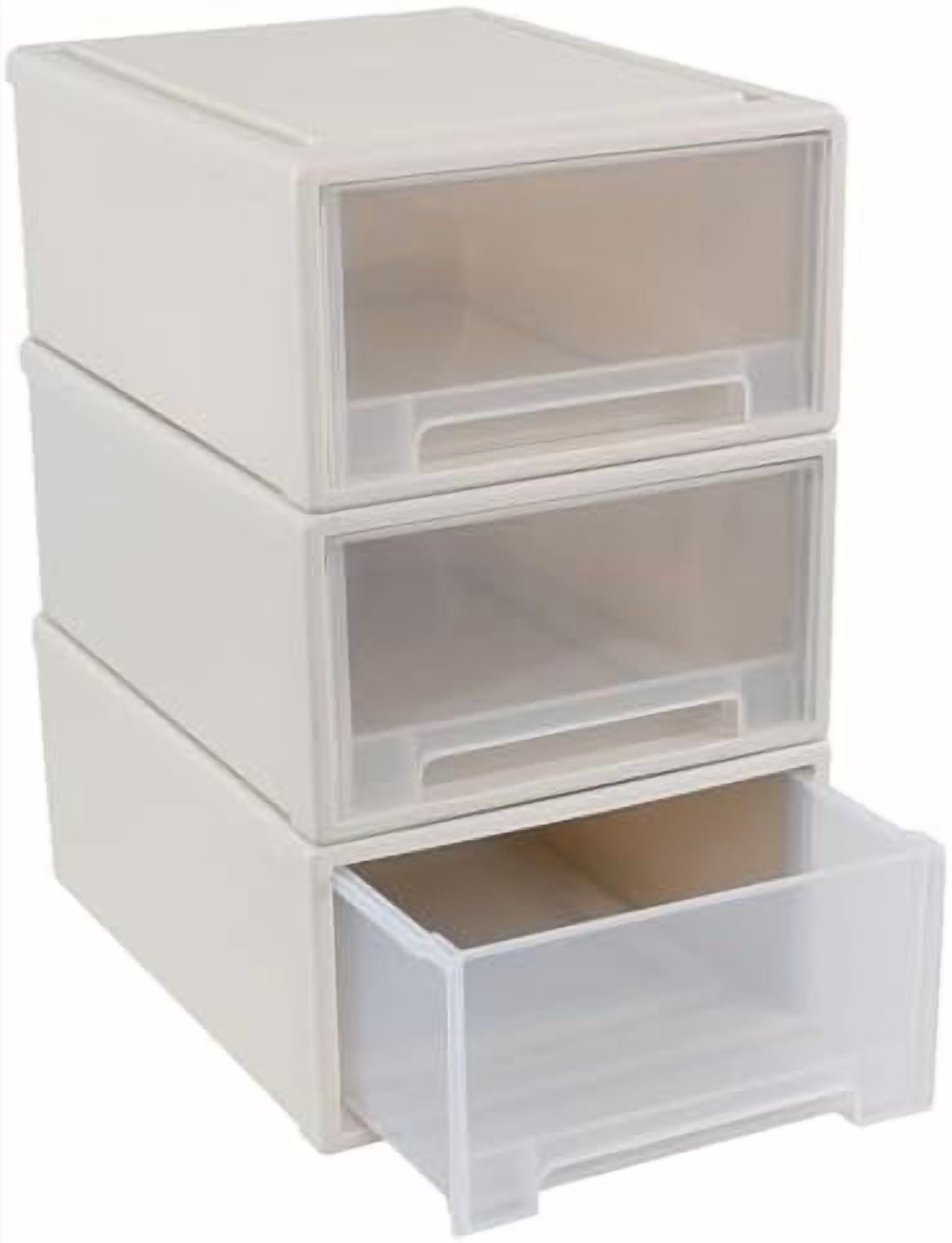 17.5 Quart Plastic Stacking Storage Drawer, Large Stackable Drawer Unit ...