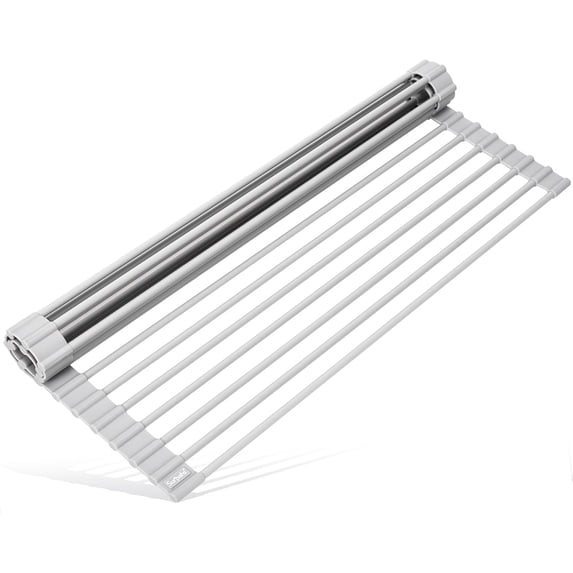 17.5 x 13.1 Inch Roll-Up Dish Drying Rack, Fits Across Sink Openings up ...