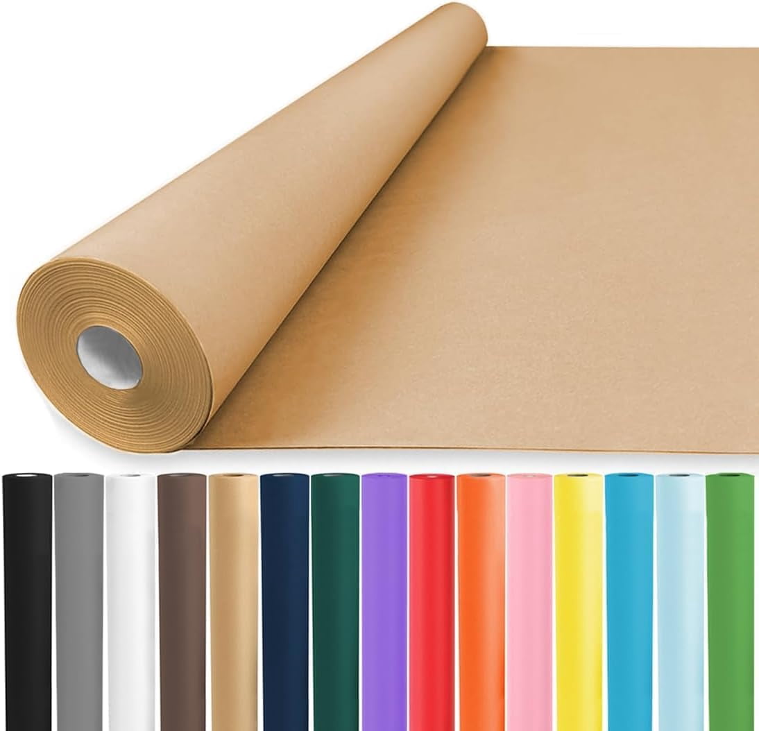 17.5" x 3600" (300') Brown Kraft Paper Roll, Color Art Kraft Craft ...