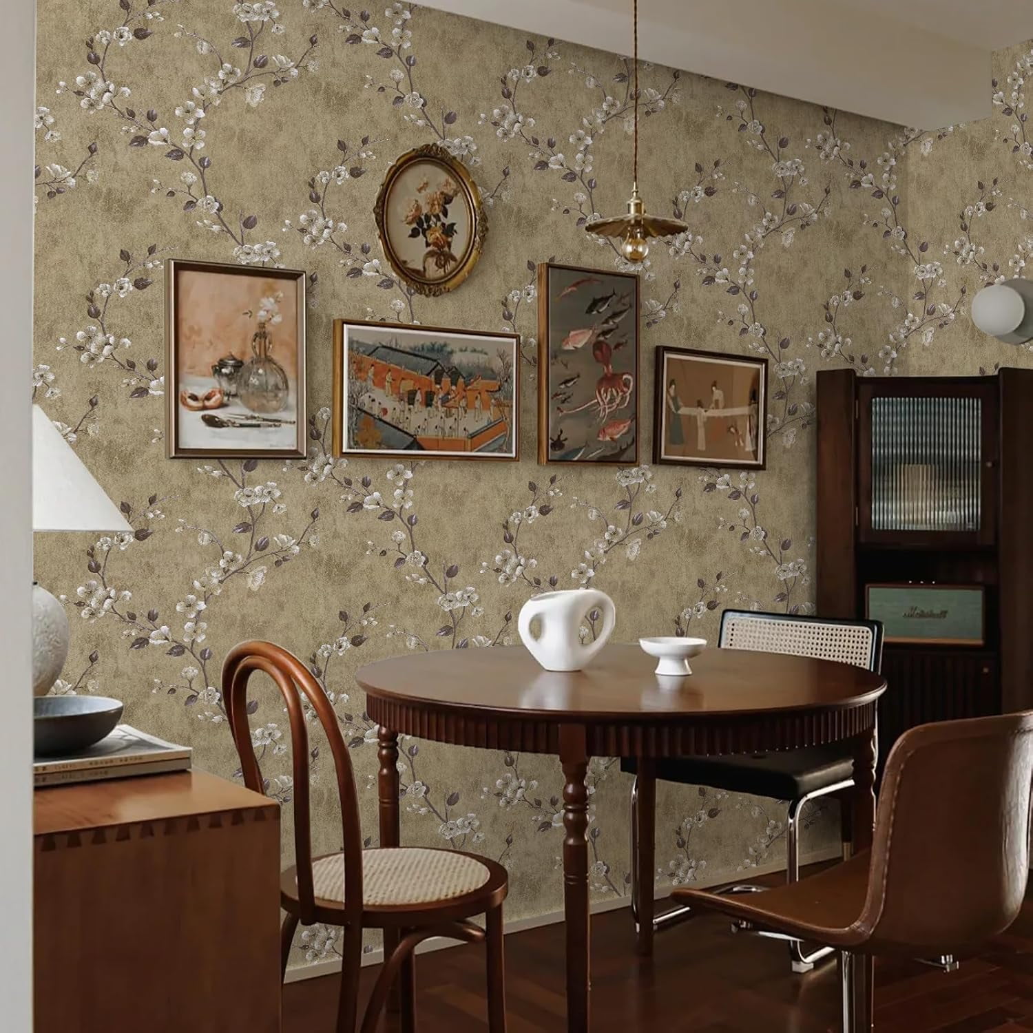 17.5”x120” Floral Peel and Stick Wallpaper Flower Tree Contact Paper ...