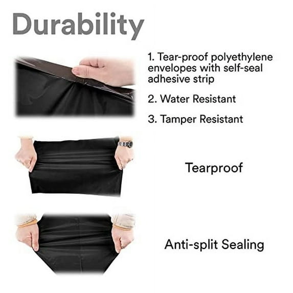 17.5"x22" (45cm x 56cm) 100pcs Black Poly Bag Mailers Plastic Packaging ...