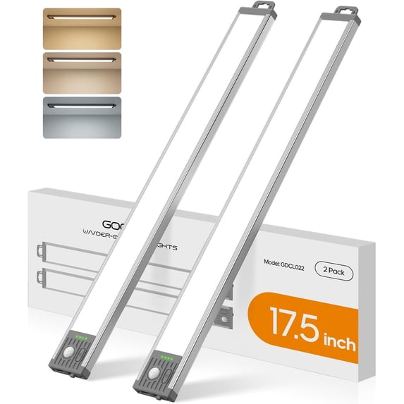 17.5Inch Under Cabinet Lighting, 4500mAh Rechar able Battery Motion ...