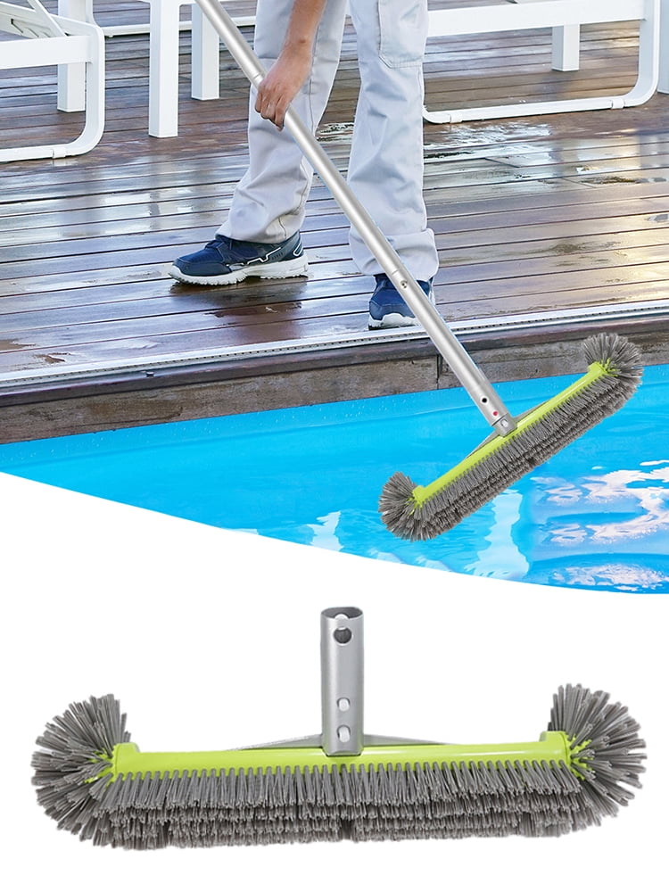 17.5inch Swimming Pool Scrub Brushes with Round Ends Heavy Duty Pool ...