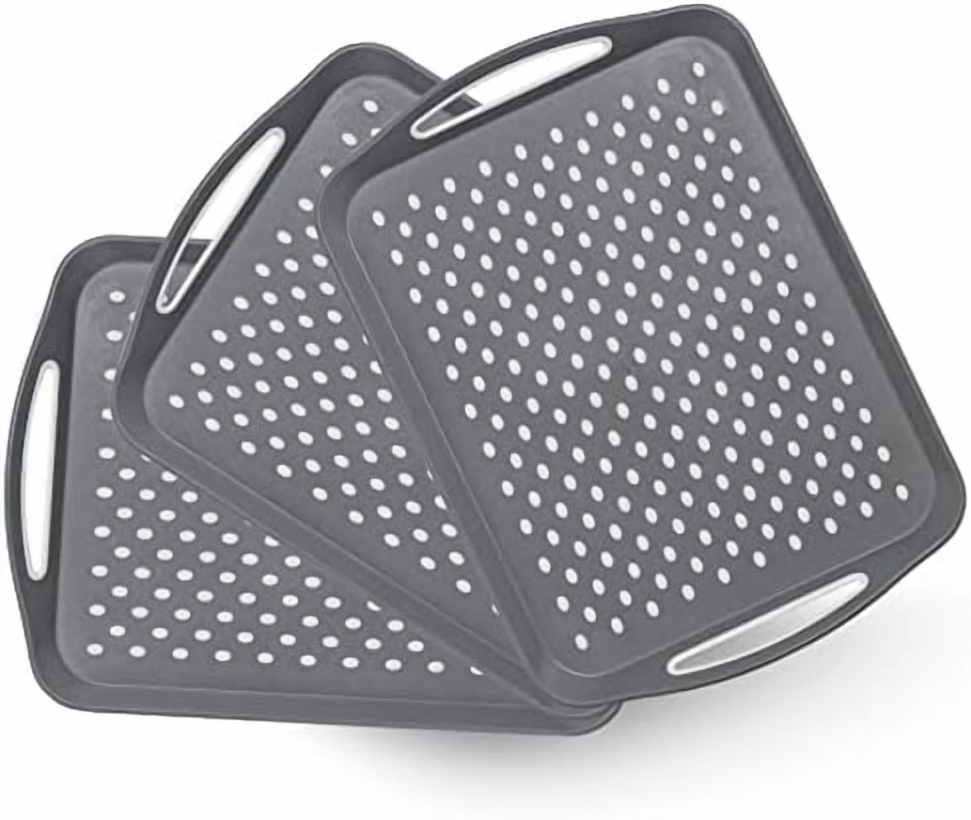 17.7" x 12.5" Anti-Slip Serving Trays with Handles, 3 Pcs X-Large ...