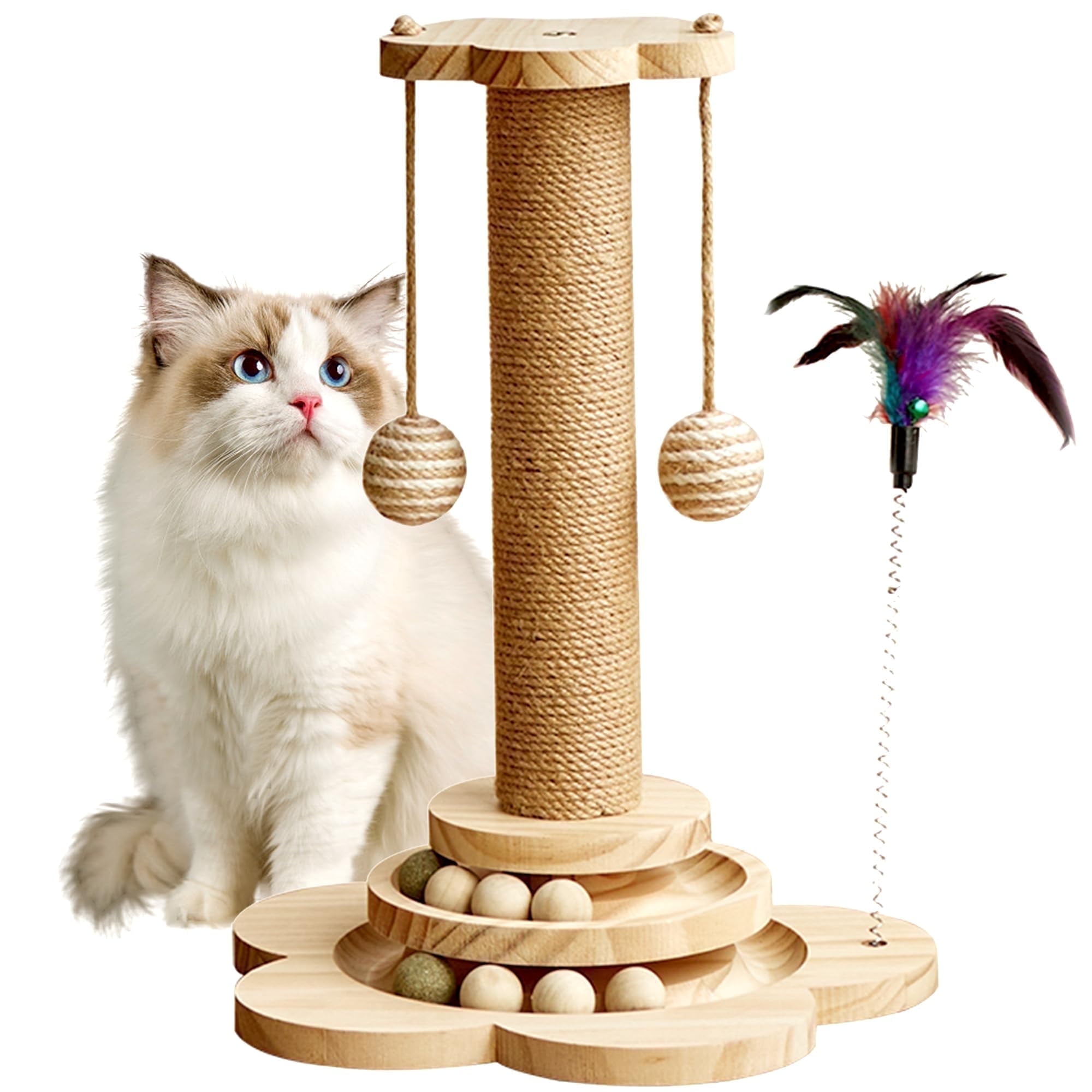17.7" Cat Scratching Post, Sisal Scratching Posts for Indoor Cats ...