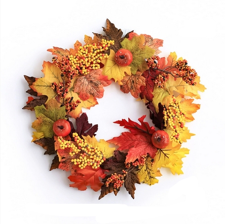 17.7" Halloween Punpkin Bells Wreaths, Pumpkin Pine Cones Fall Home ...