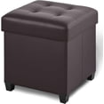 17.7" Ottoman with Storage, Square Storage Ottoman for Dorm, Faux ...