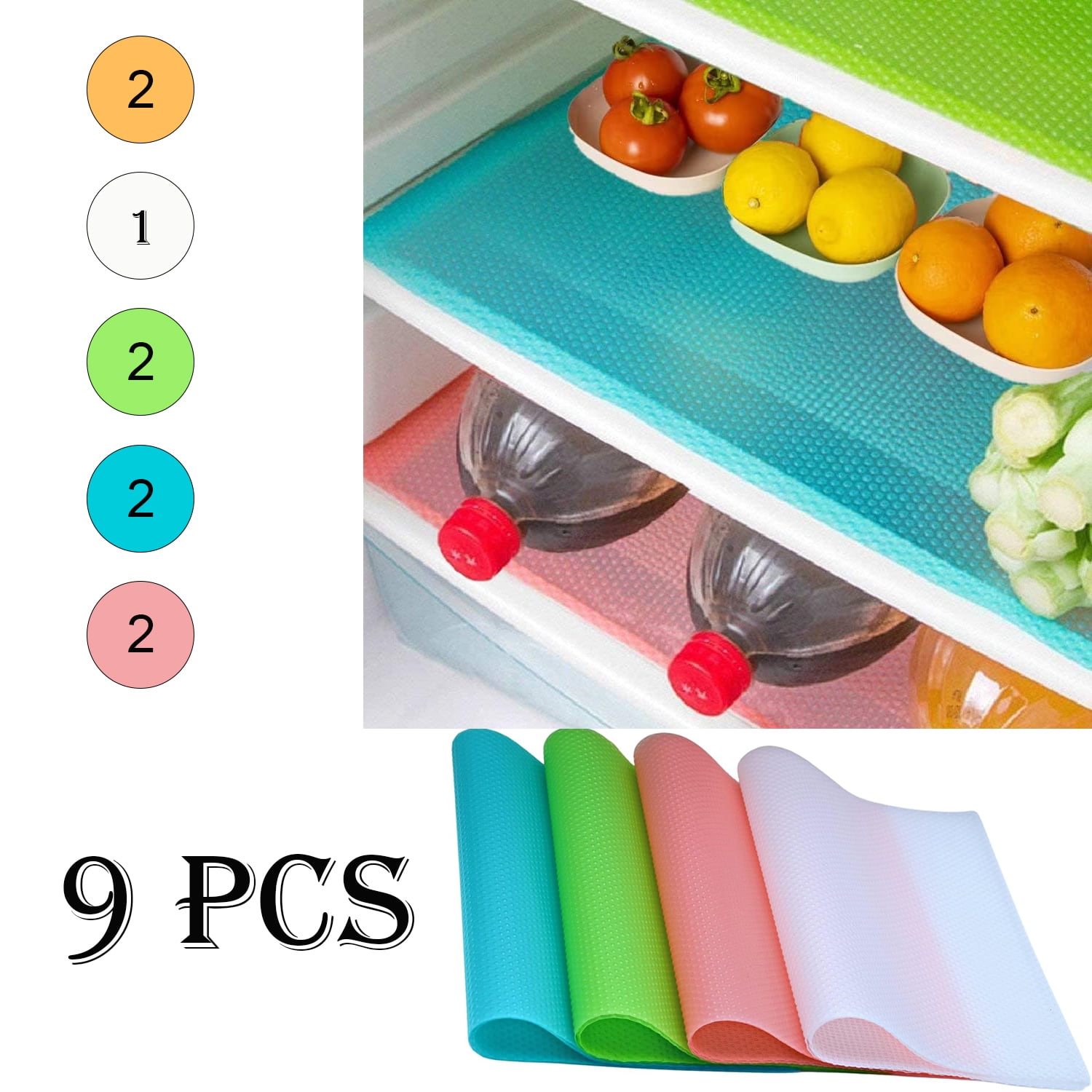 17.7 x 11.4 Inch Refrigerator Liners, Drawer Table Mats, Washable Mats ...