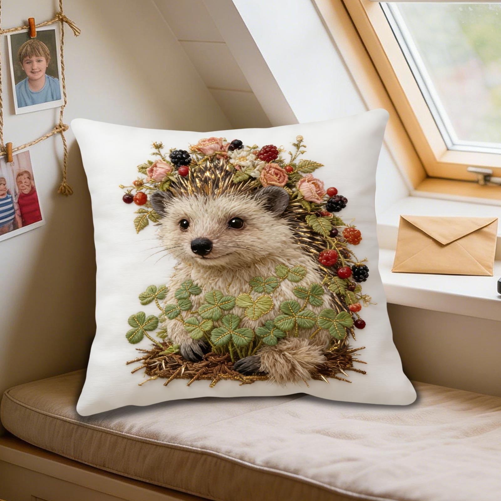 17.7" x 17.7" Decorative Throw Pillowcase with 3D Embroidery, Soft ...