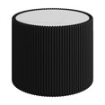 17.71" Black Round Coffee Table, Drum Coffee Table with Sintered Stone ...