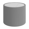 17.71" Grey Round Coffee Table, Drum Coffee Table with Sintered Stone ...