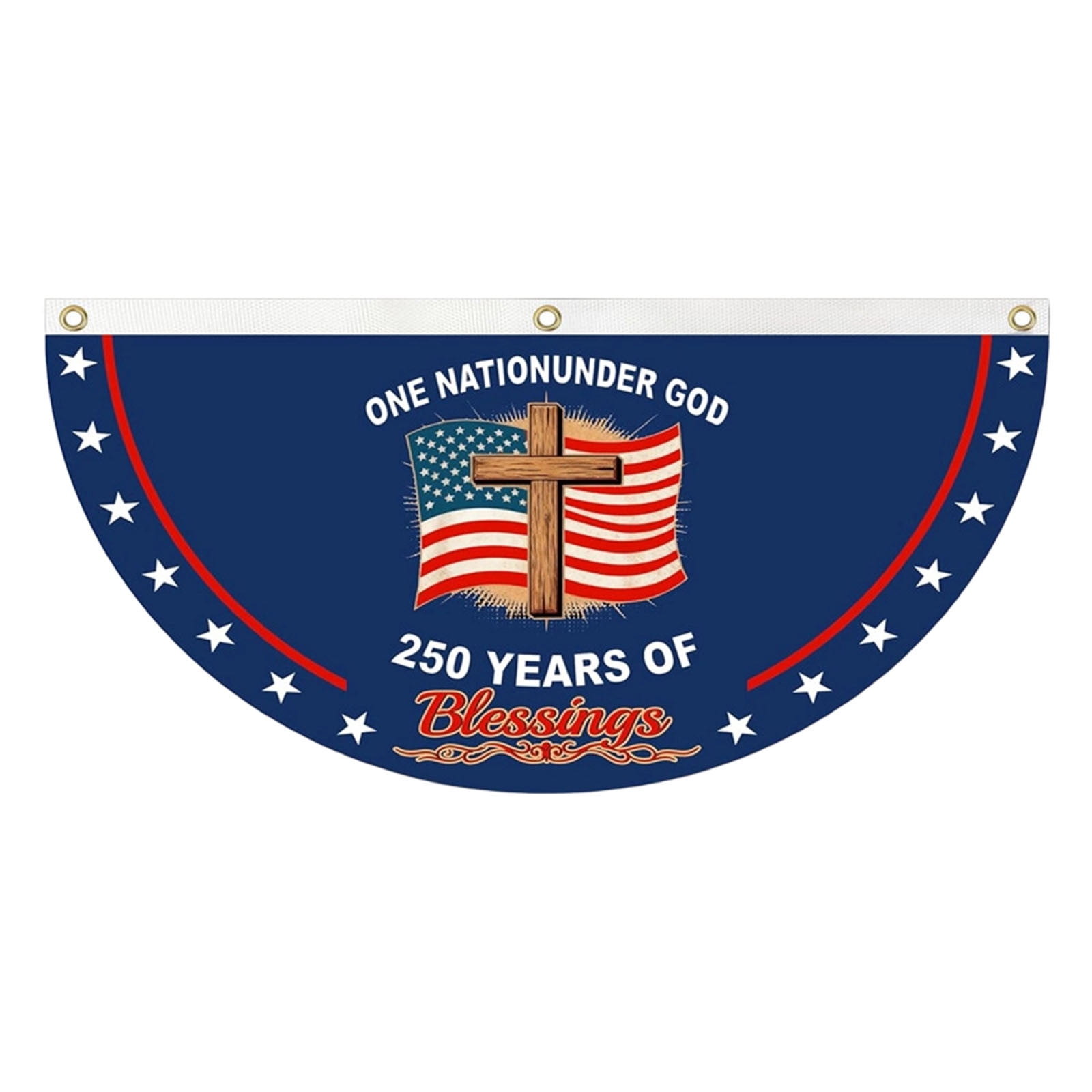 17.72" x 35.43" 250th Anniversary Patriotic Bunting Flag, Red White ...