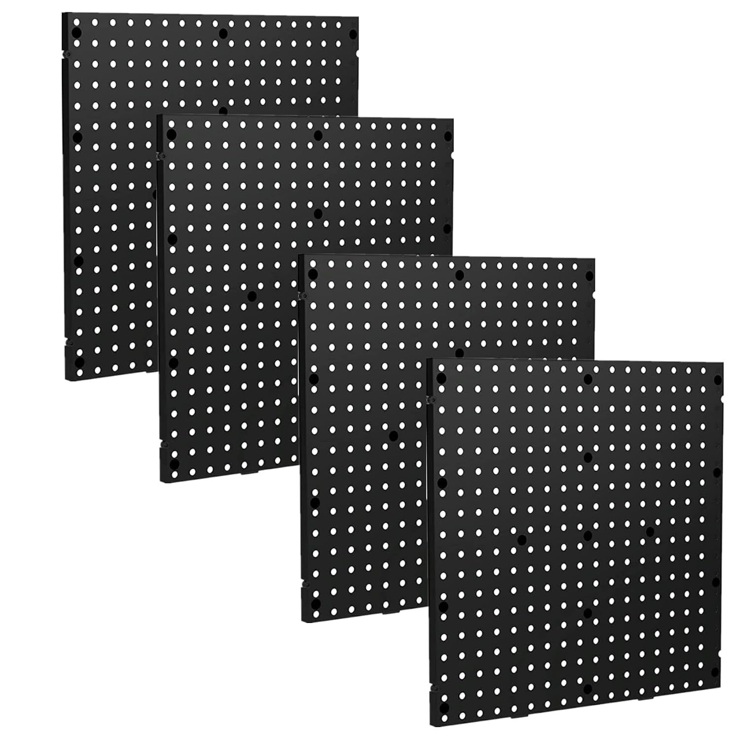 17.75"x17.75" Black Plastic Pegboard Panels, Garage Tool Organization ...