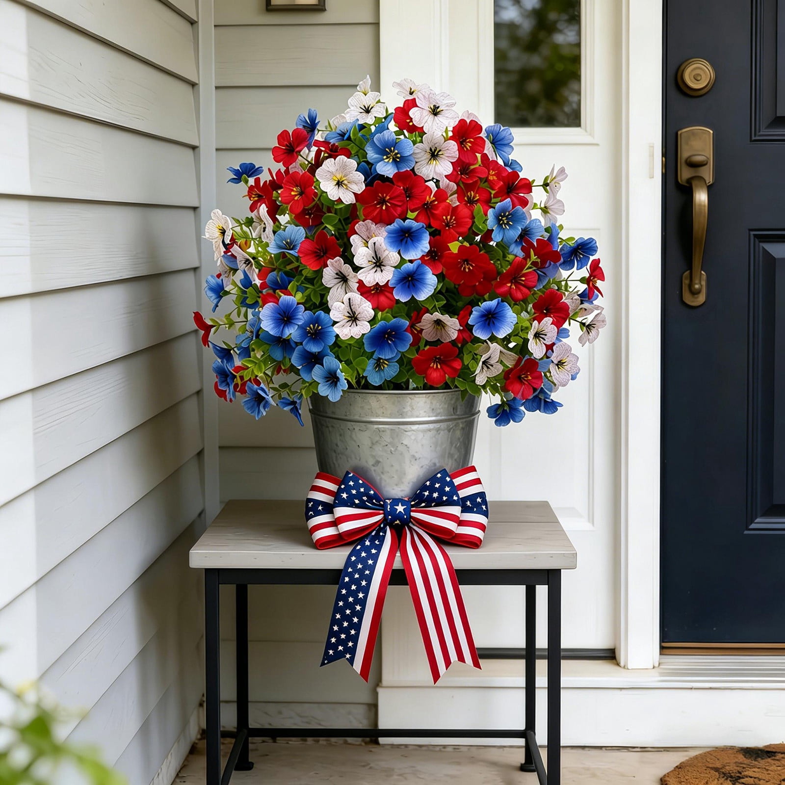 17.7in Independence Day Artificial Ground Stake Flower Tree - Red White ...